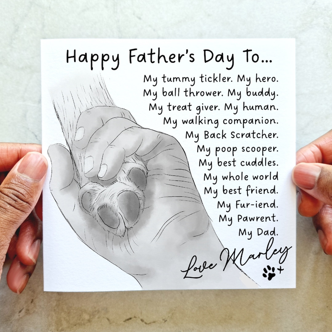 Dog Dad Fathers Day Poem Card - Fathers Day Card From the Dog - Dog ...