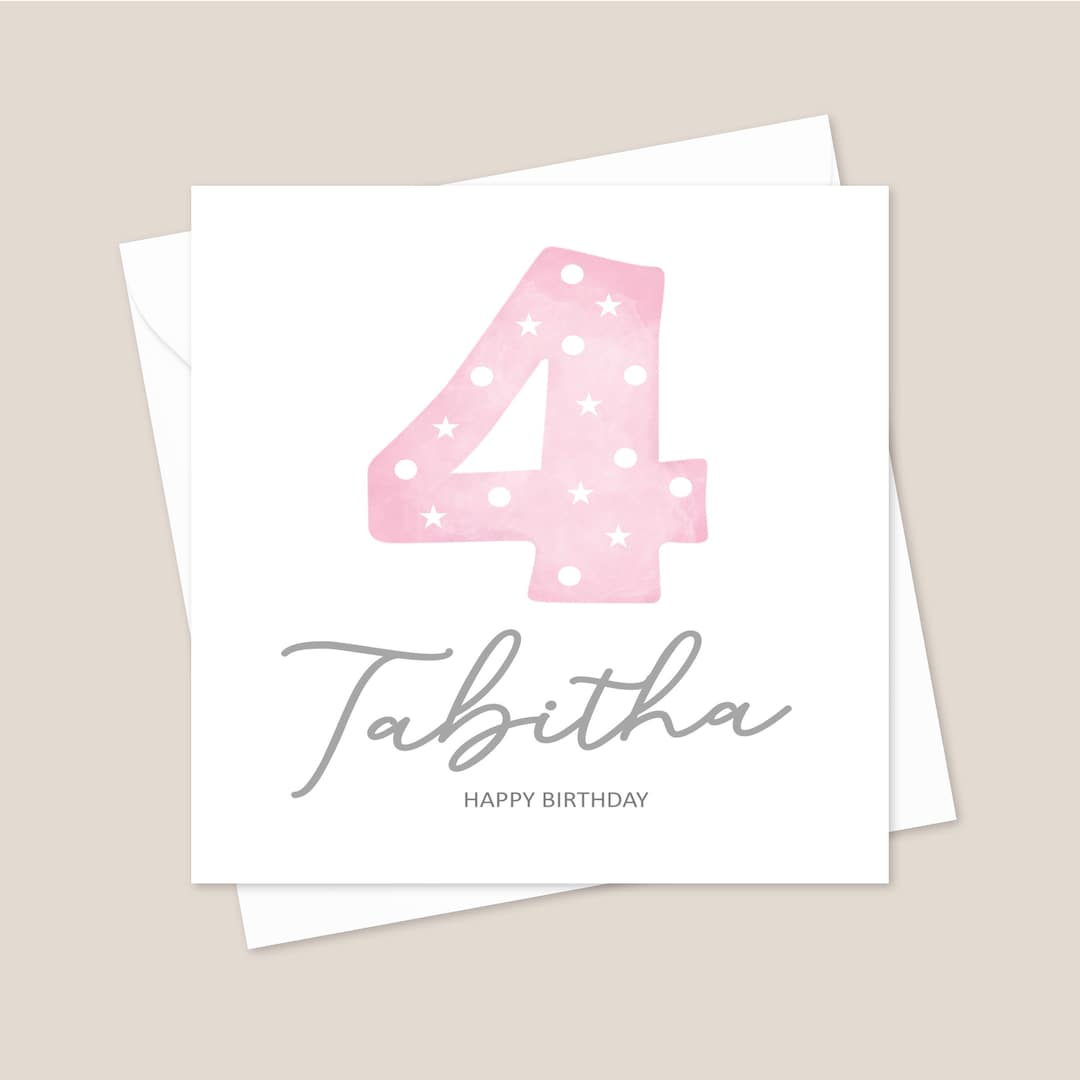 Personalised 4th Birthday Card - Add Any Age & Name Birthday Card - 4th ...