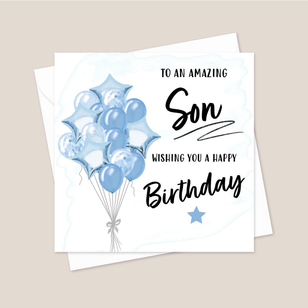 Son Birthday Card - Birthday Card for Son - Birthday Card Son - Printed ...