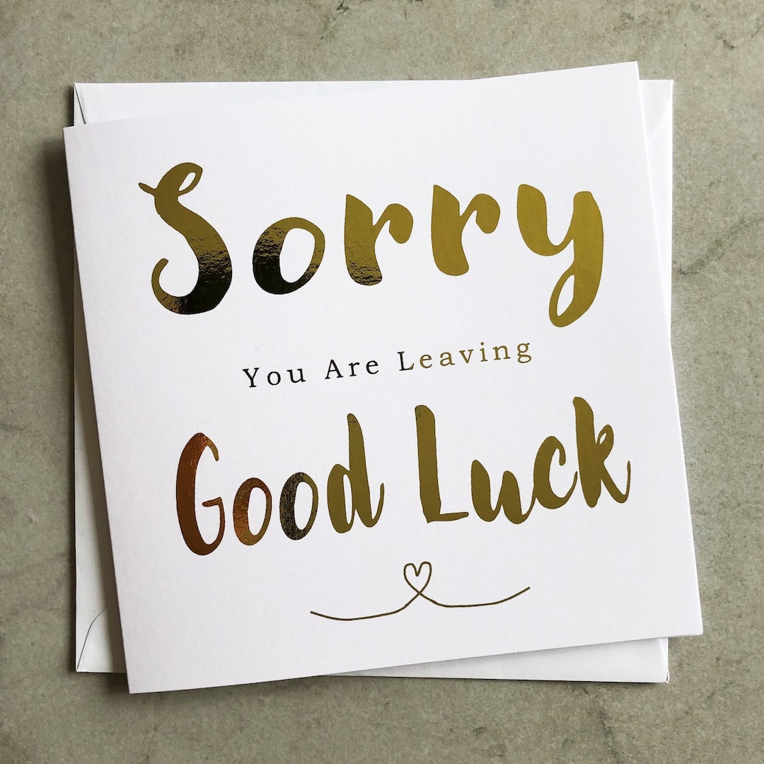 Gold Foil Good Luck Card - Leaving Job Card - Funny Leaving Card - New ...