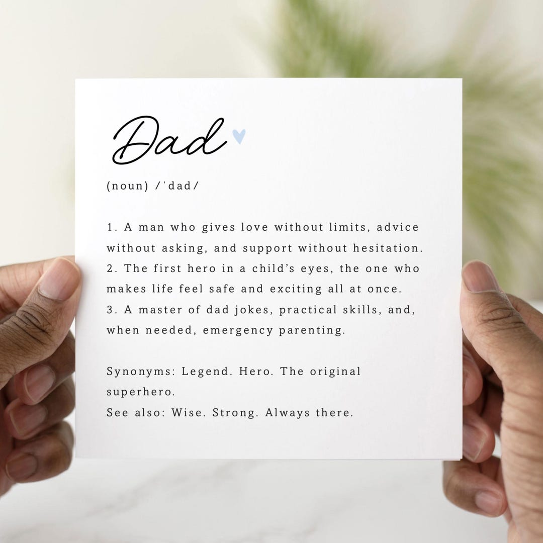 Definition Dad Birthday Card - Birthday Card for Dad - Dad Greeting ...