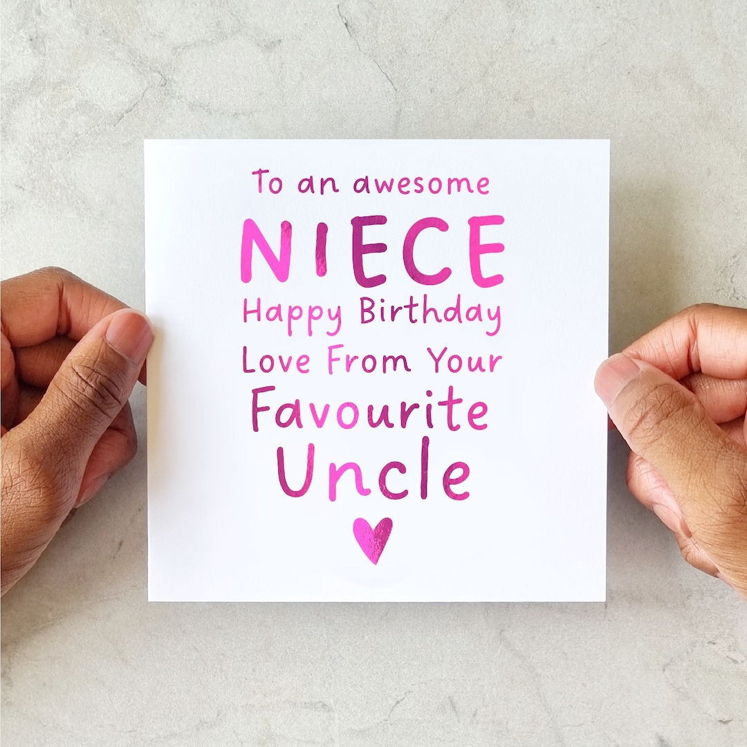 Niece Birthday Card From Your Favourite Uncle - Birthday Card for Niece ...