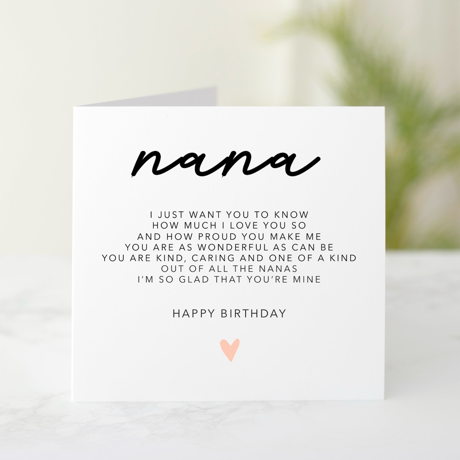 Poem Nana Birthday Card Birthday Card for Nana Meaningful Verse Card for Nana Nana Greeting Card ...