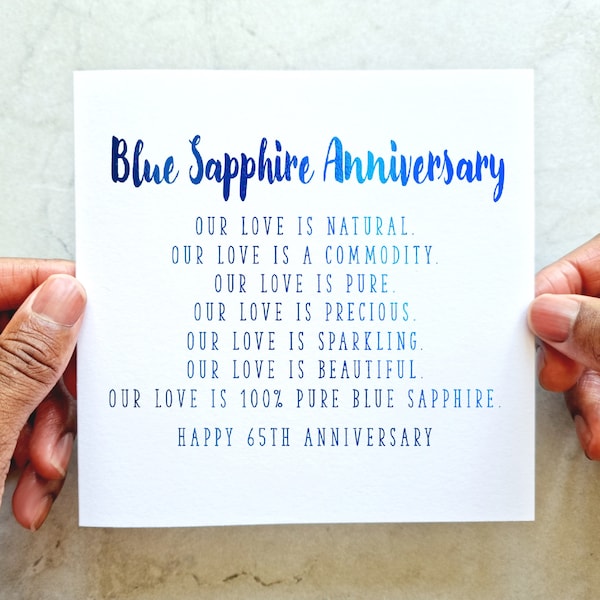 65th Wedding Anniversary Card - Etsy UK