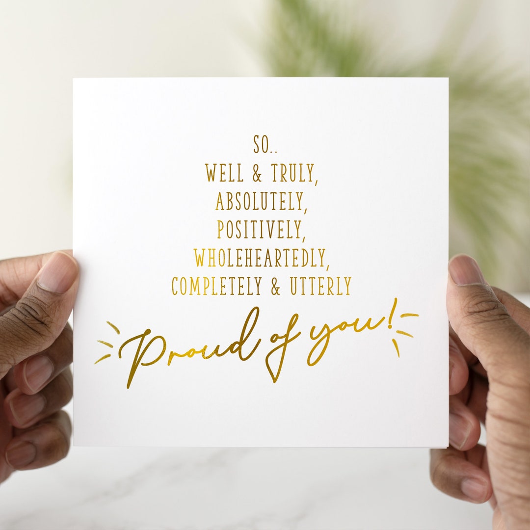 So Proud of You Card - Congratulations Card - Congrats Card ...