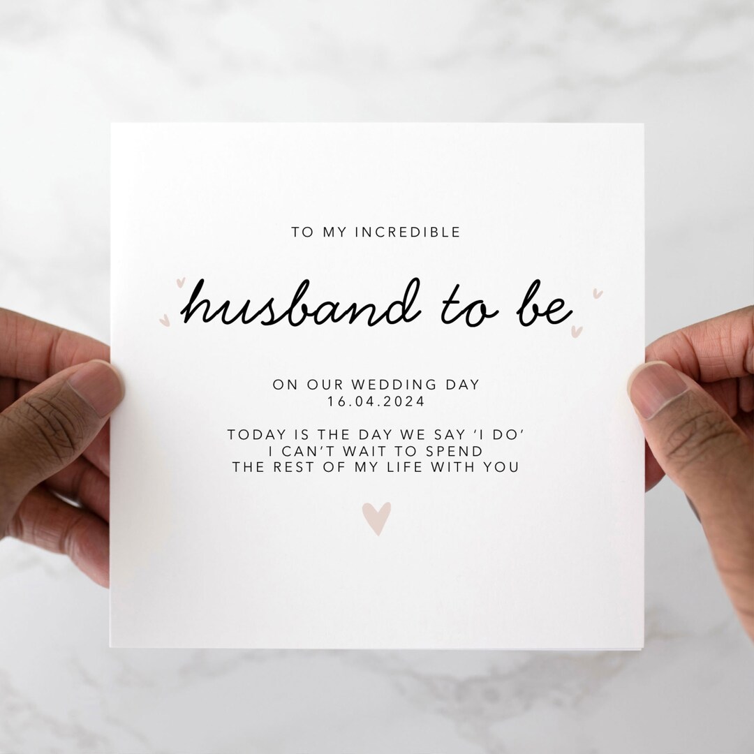 Personalised Husband to Be Wedding Card - Wedding Day Card for Fiancé ...