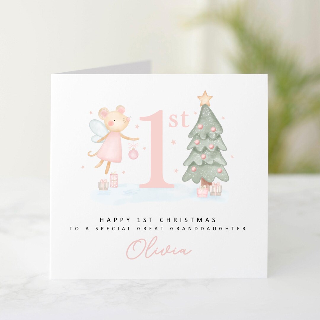 Personalised Great Granddaughter 1st Christmas Card - First Christmas ...