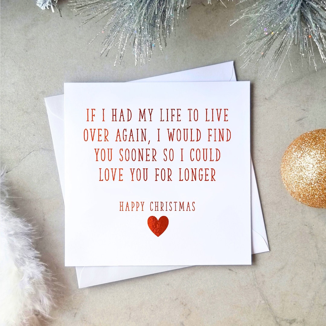 Romantic Christmas Card - Poem Christmas Card for Partner - Christmas ...