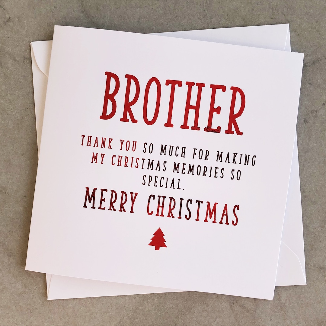 Poem Brother Christmas Card Christmas Card for Brother - Etsy