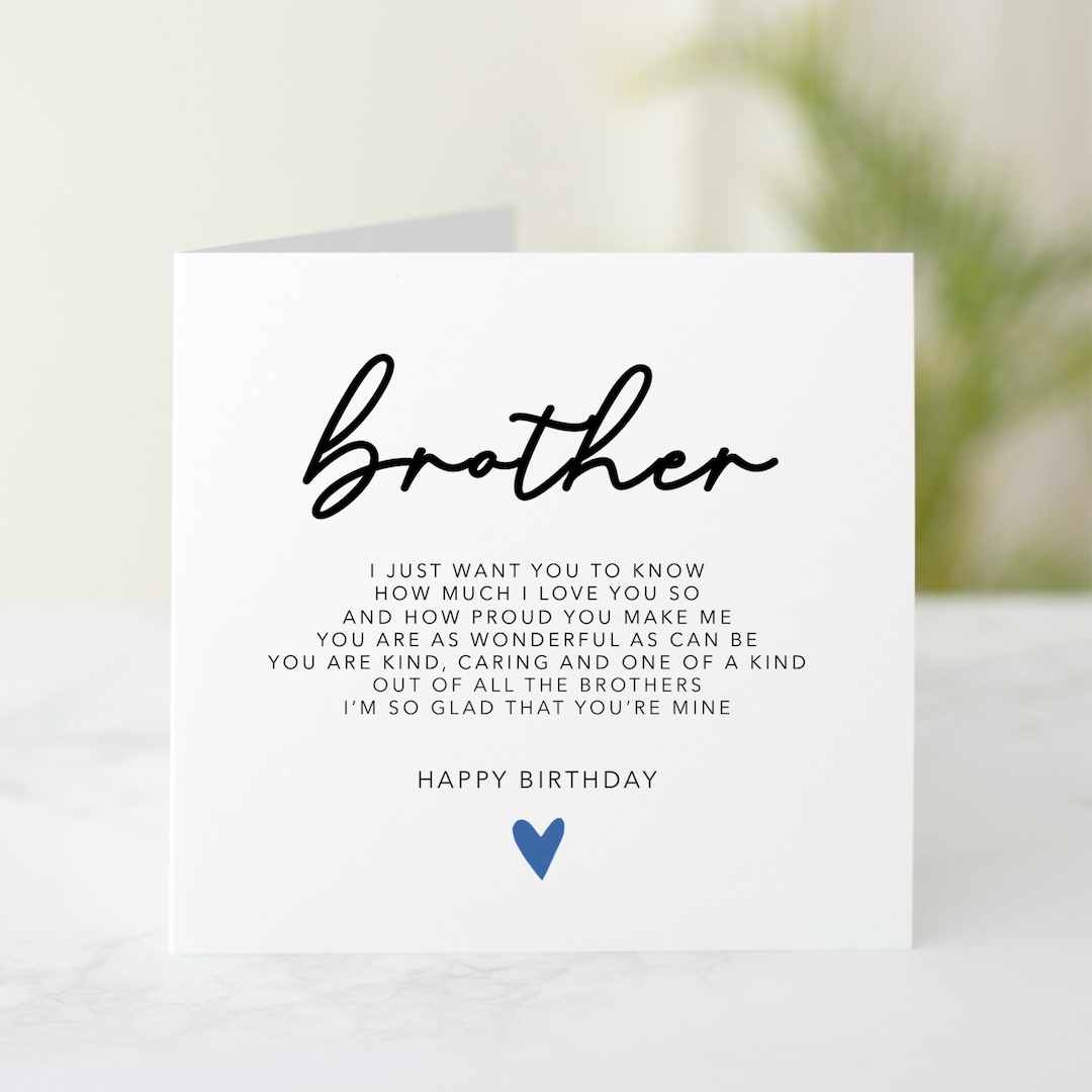 Brother Birthday Card - Birthday Card for Brother - Special Brother ...