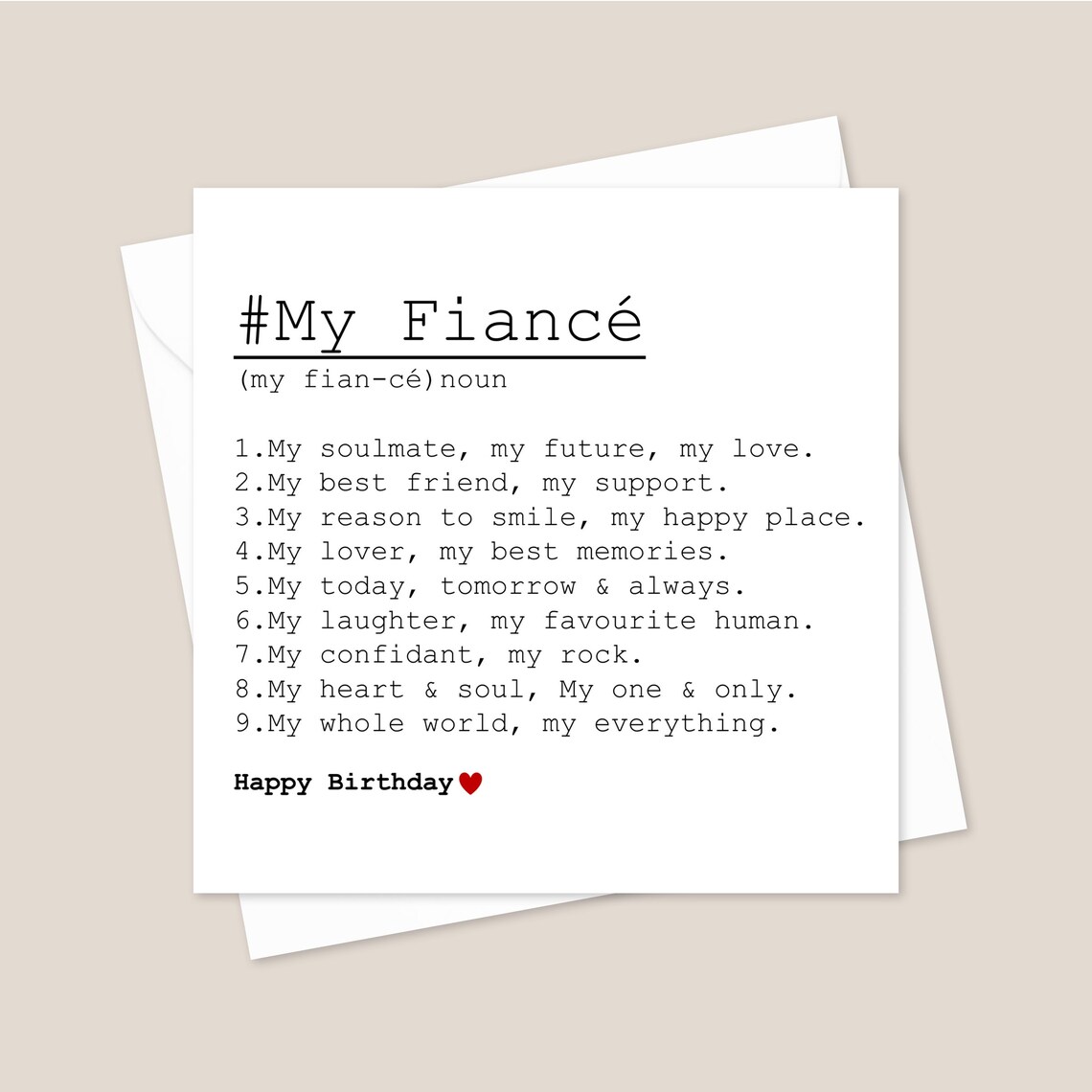 Fiance Definition Birthday Card Romantic Card for Fiancé - Etsy