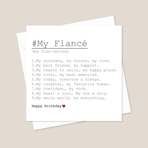 Fiance Definition Birthday Card - Romantic Card for Fiancé - Birthday ...