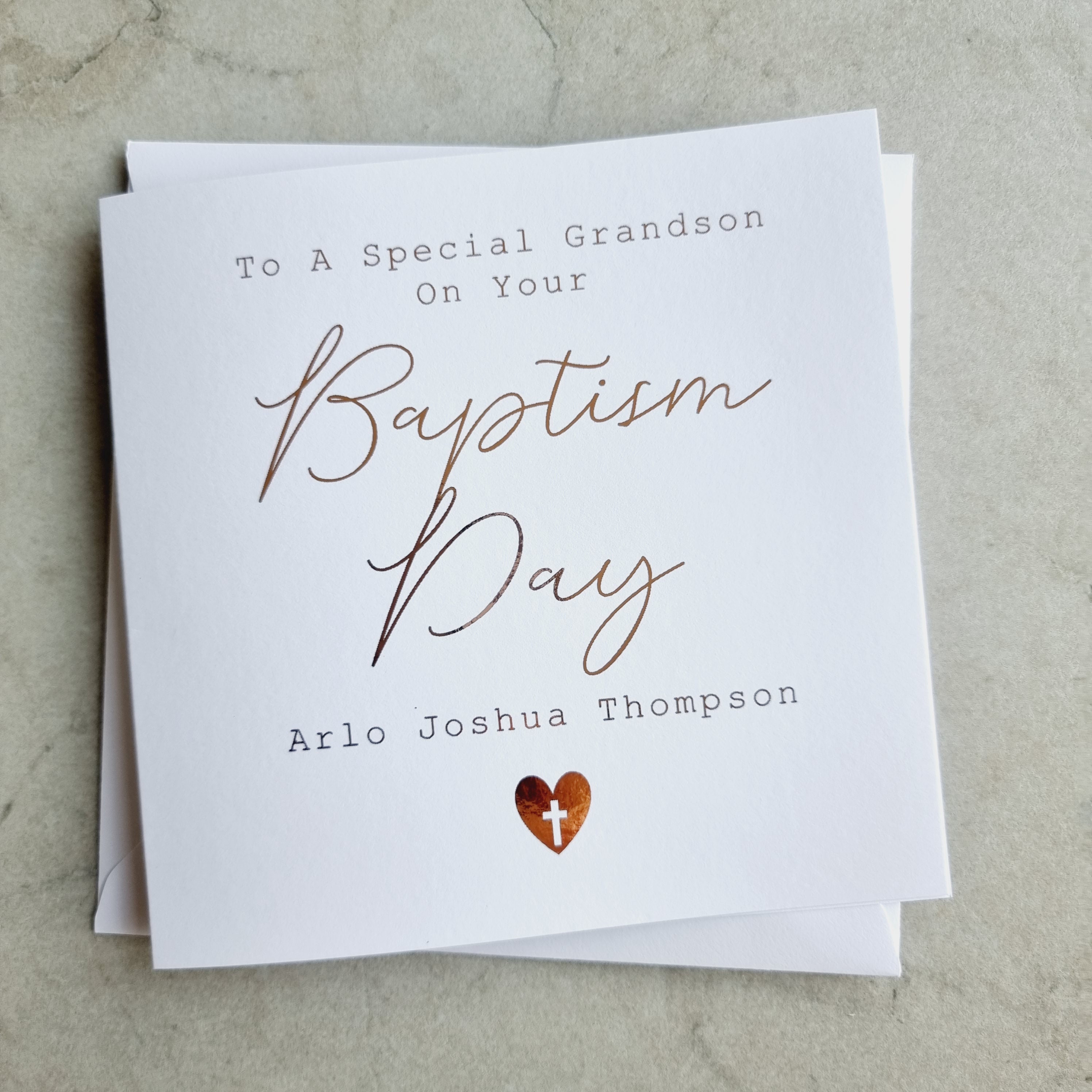 Personalised Baptism Card for Grandson - Grandson Baptism Card ...