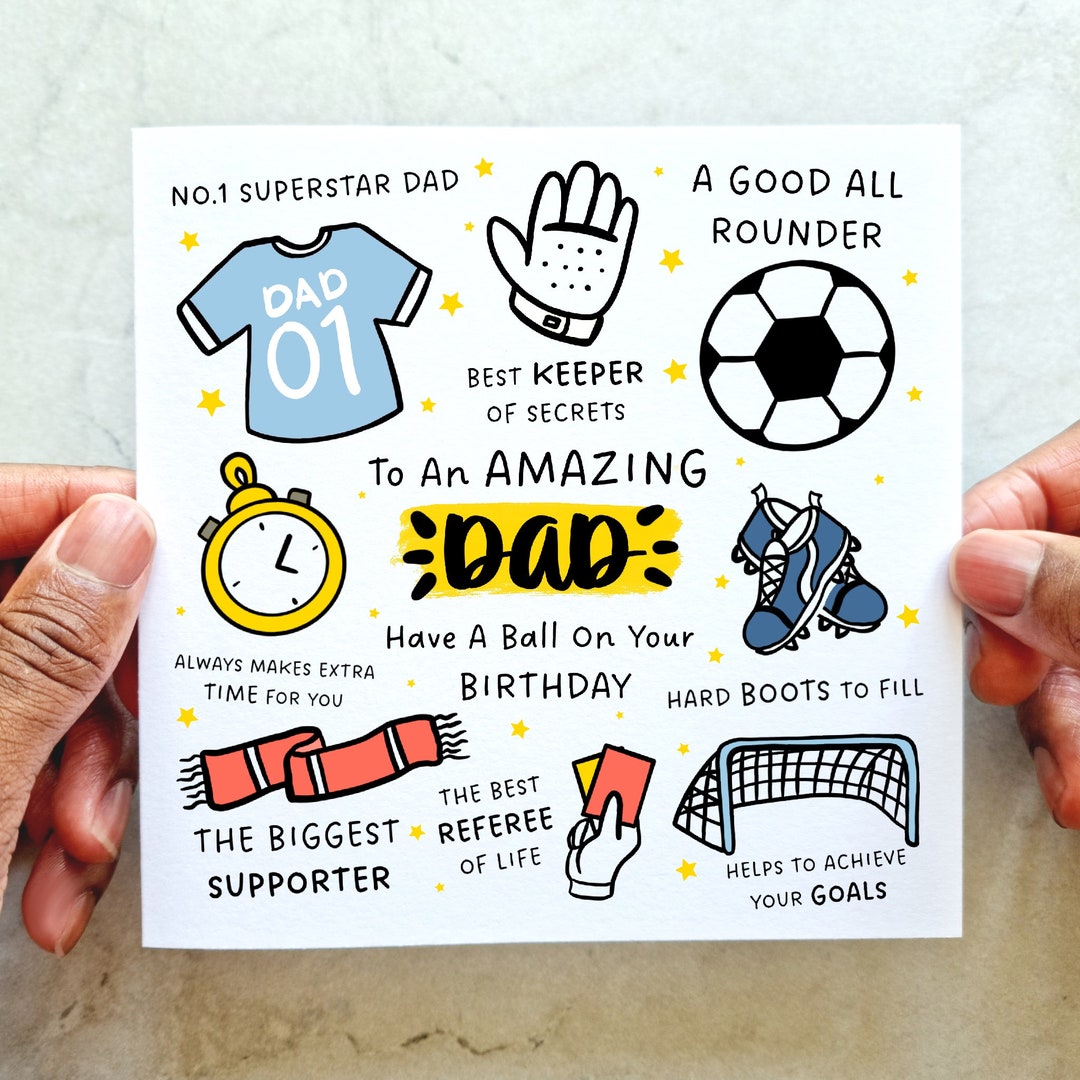Football Dad Birthday Card - Birthday Card for Dad - Pun Football Card ...