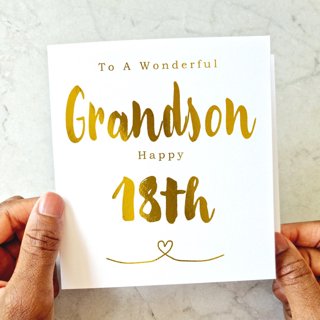 Grandson 18th Birthday Card - 18th Birthday Card for Grandson ...