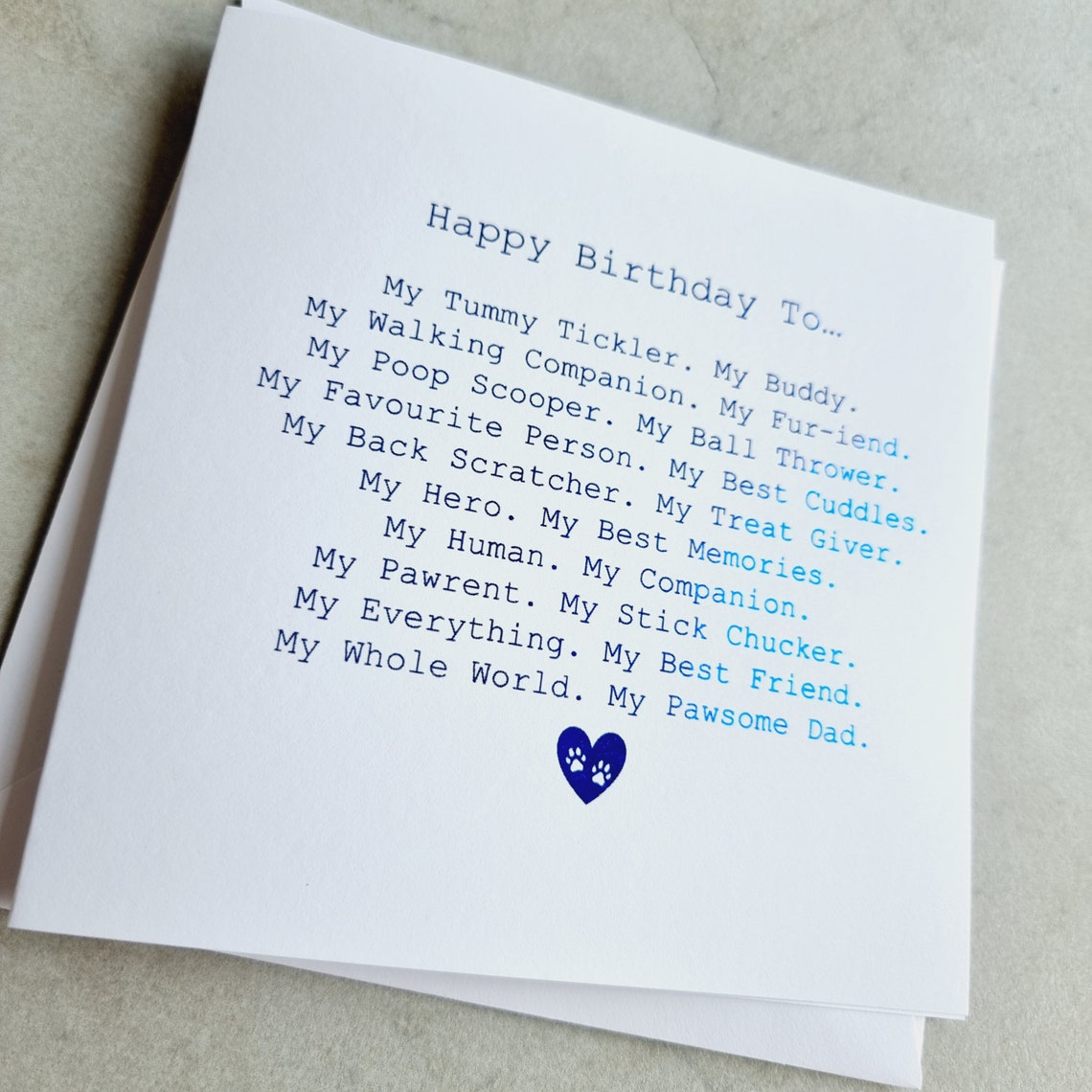 My Dog Dad Birthday Poem Card Dad Birthday Card From the Dog - Etsy