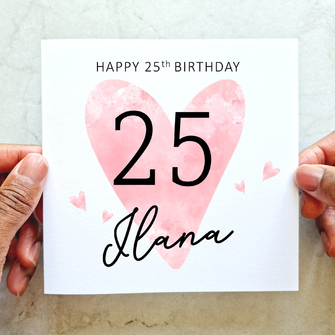 Personalised 25th Birthday Card - 25th Birthday Card - Age Birthday ...
