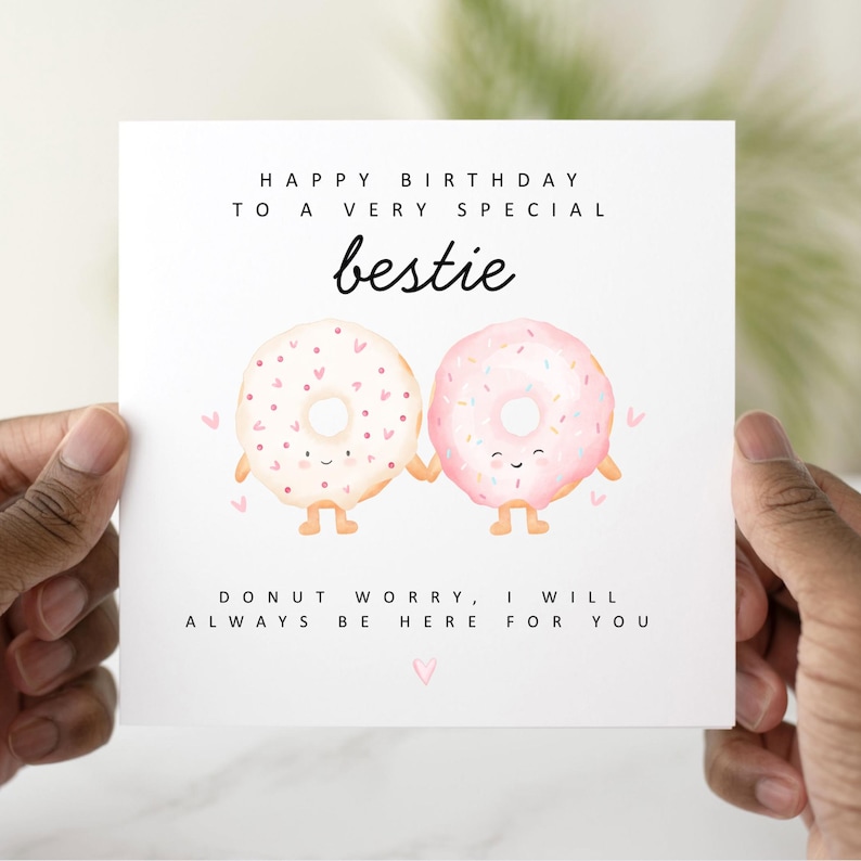 Donut Bestie Birthday Card - Birthday Card for Best Friend - Birthday ...