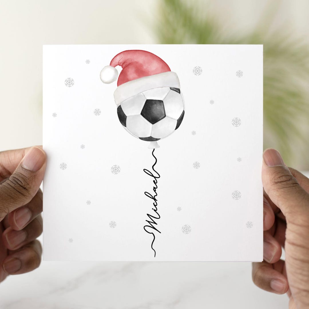Personalised Football Christmas Card for Son, Grandson, Nephew, Brother ...