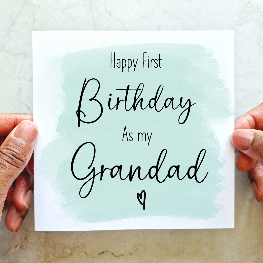 1st Birthday Card as My Grandad - First Birthday as My Grandad Card ...