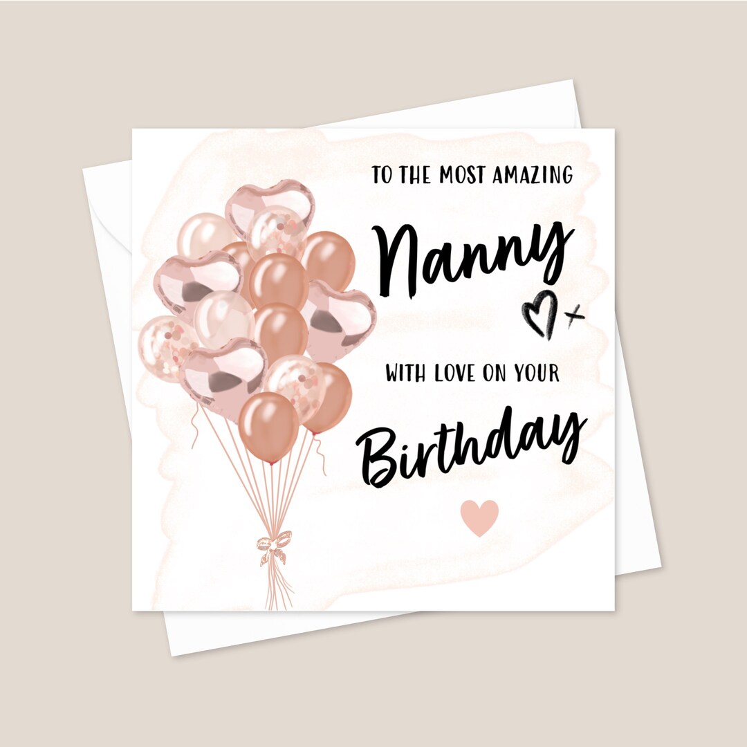 Nanny Birthday Card - Birthday Card for Nanny - Birthday Card Nanny ...
