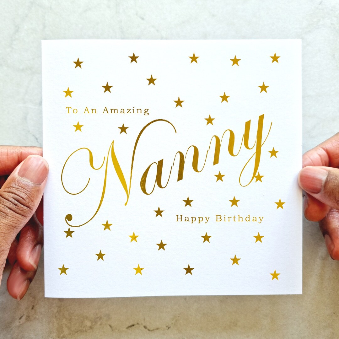 Stars Nanny Birthday Card - Nanny Card - Card for Nanny - Card for Her ...