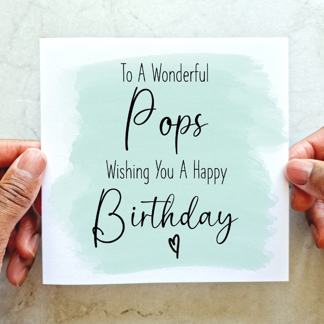 Pops Birthday Card - Birthday for Pops - Birthday Card for Pops - Pops Card - Pops Birthday Card ...