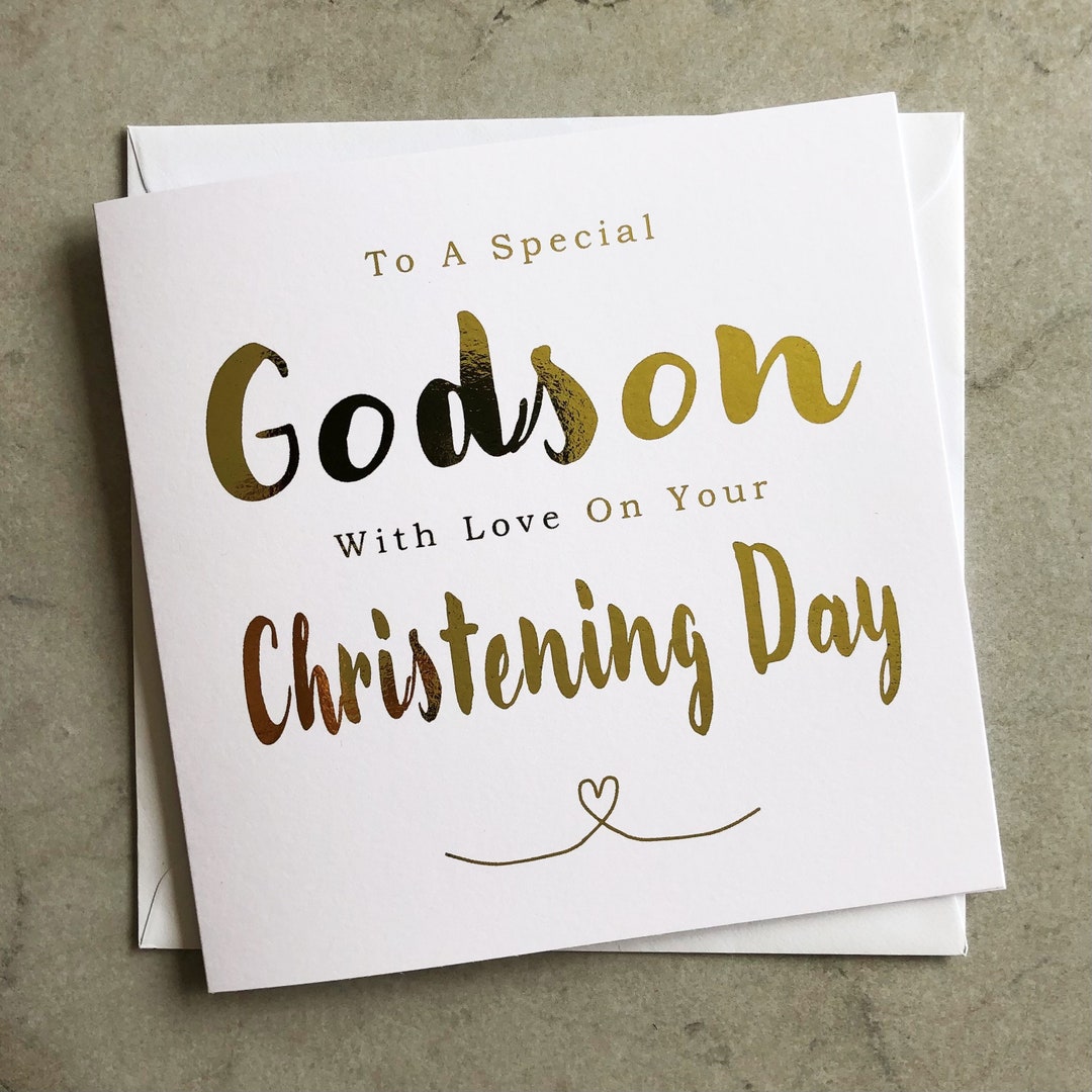 Christening Card Godson Christening Card God Son Card - Etsy UK