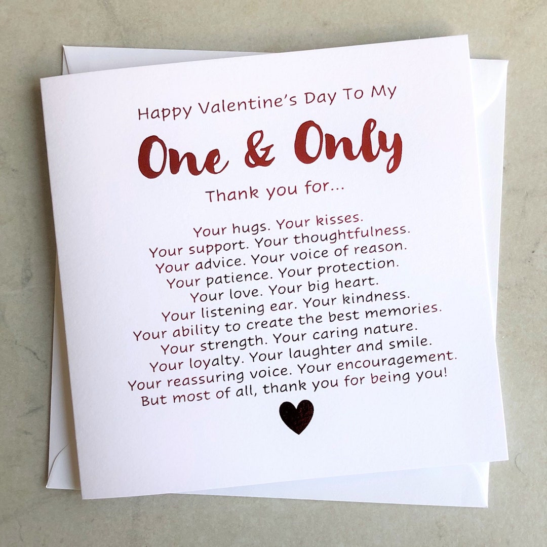 One & Only Valentines Day Card - Thoughtful Valentine's Card for ...