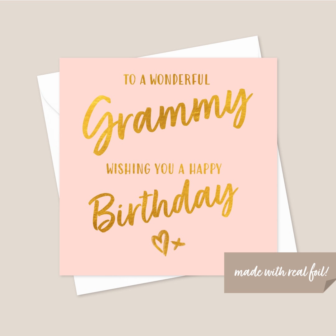 Grammy Birthday Gold Foil Card - Grammy Card - Card for Grammy - Card ...