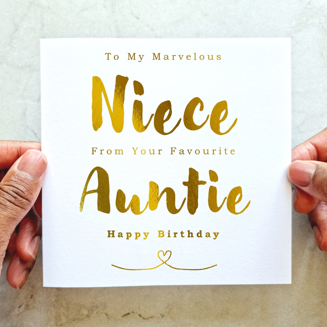 Niece Birthday Card From Auntie - Birthday Card for Niece - Birthday ...