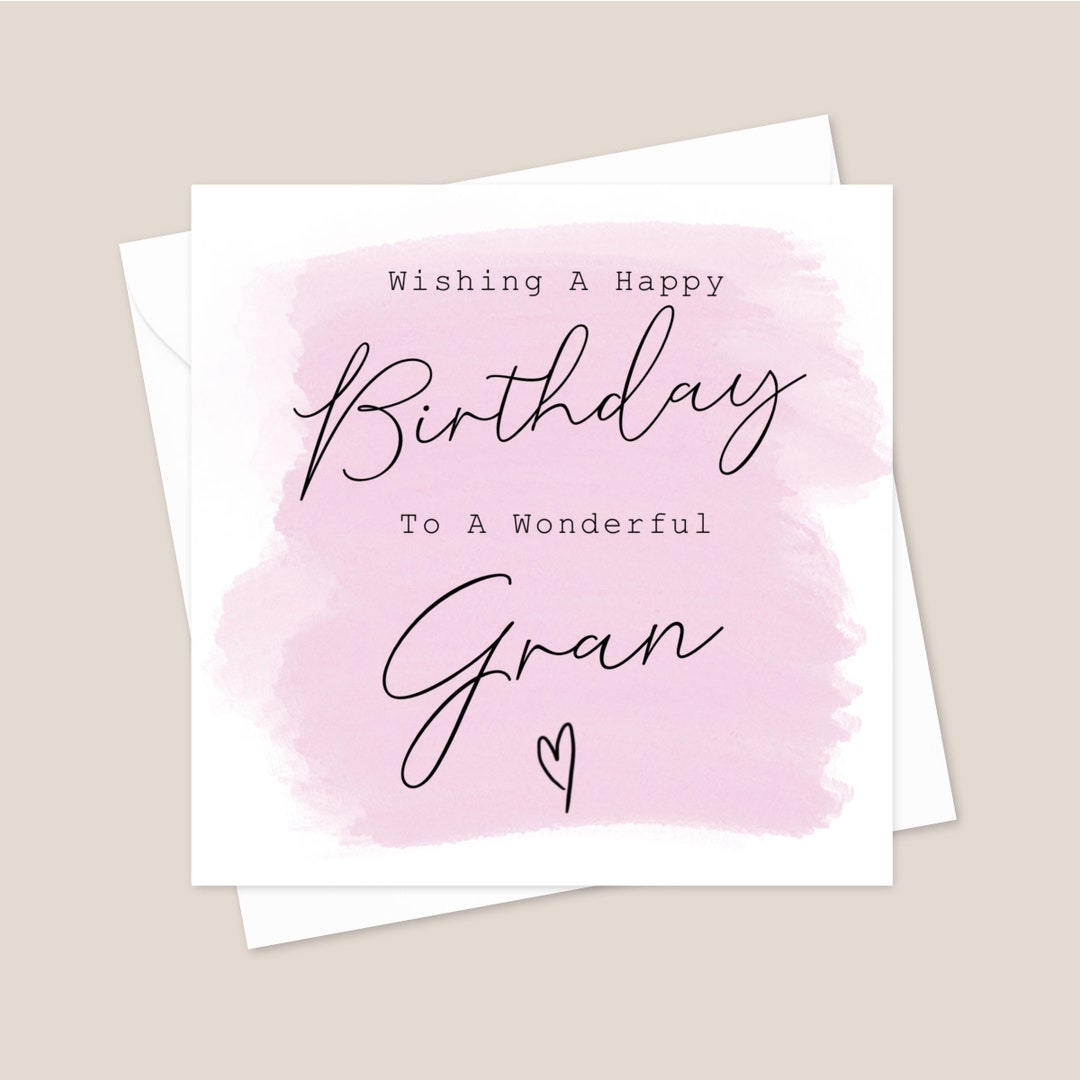 Printed Gran Birthday Card - Birthday Card for Gran - Special Birthday ...