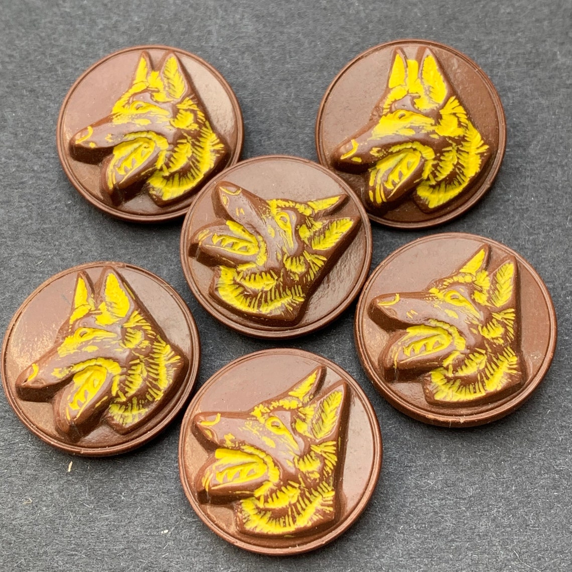 6 Vintage Italian German Shepherd Dog Buttons 2cm choice of - Etsy