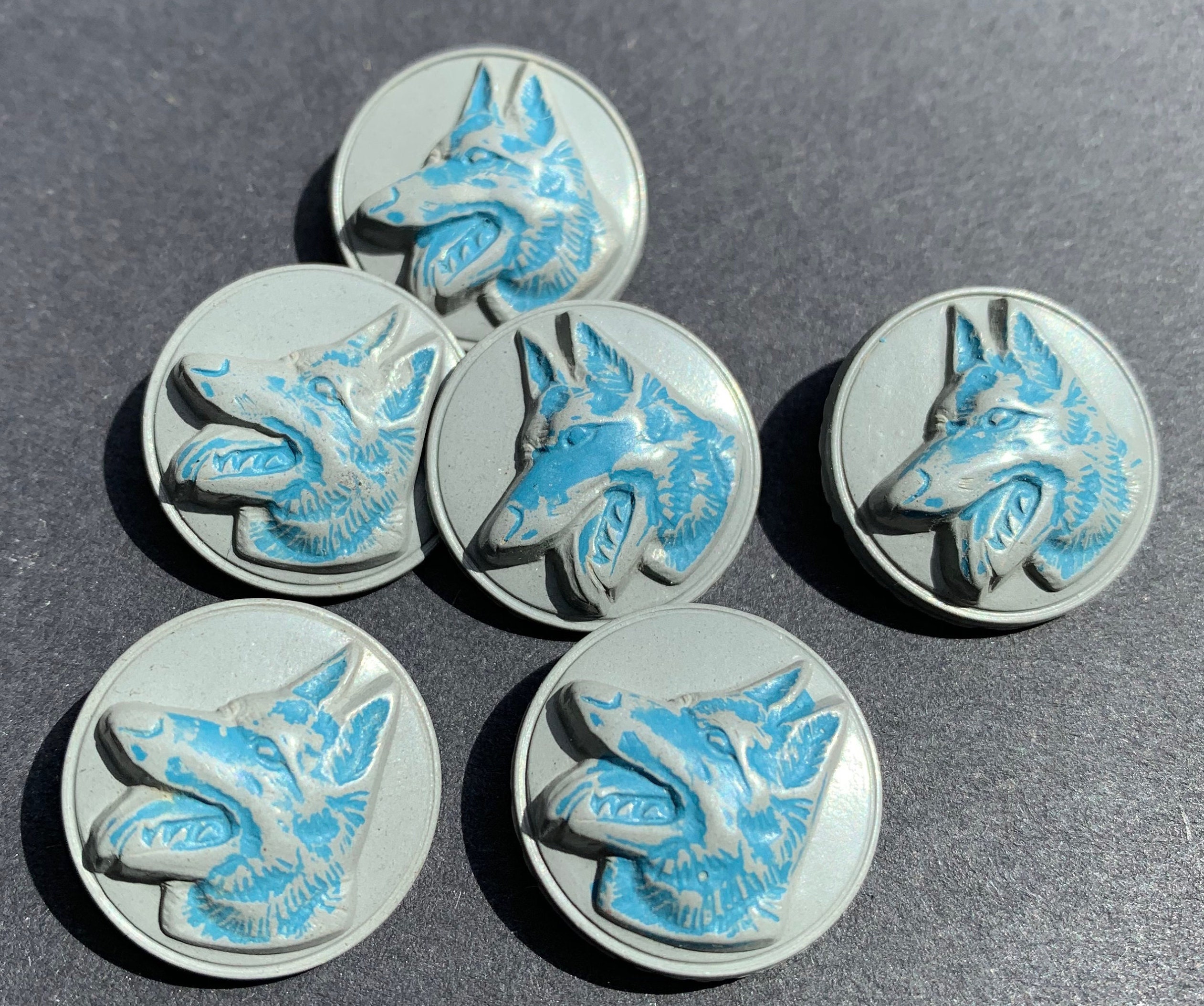 6 Vintage Italian German Shepherd Dog Buttons 2cm choice of - Etsy