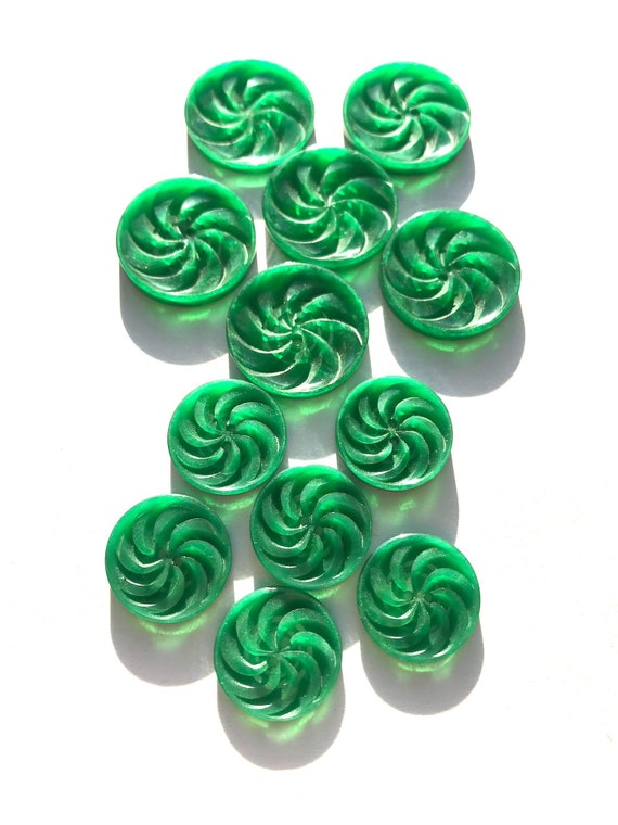 6 or 24 Dynamic 1930s Swirly Jade Green Buttons 1.7cm or 2.2cm - Etsy