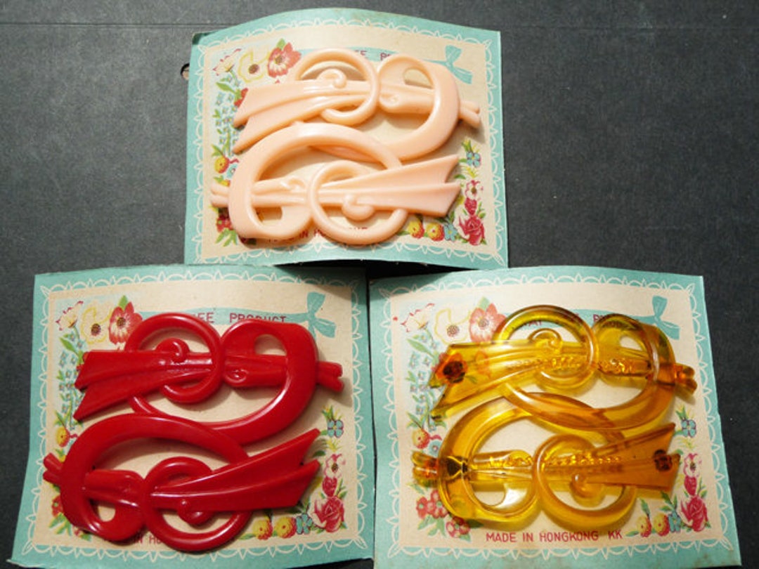 2 Stunning yet Effective Vintage Hair Slides choose From 3 Colours - Etsy