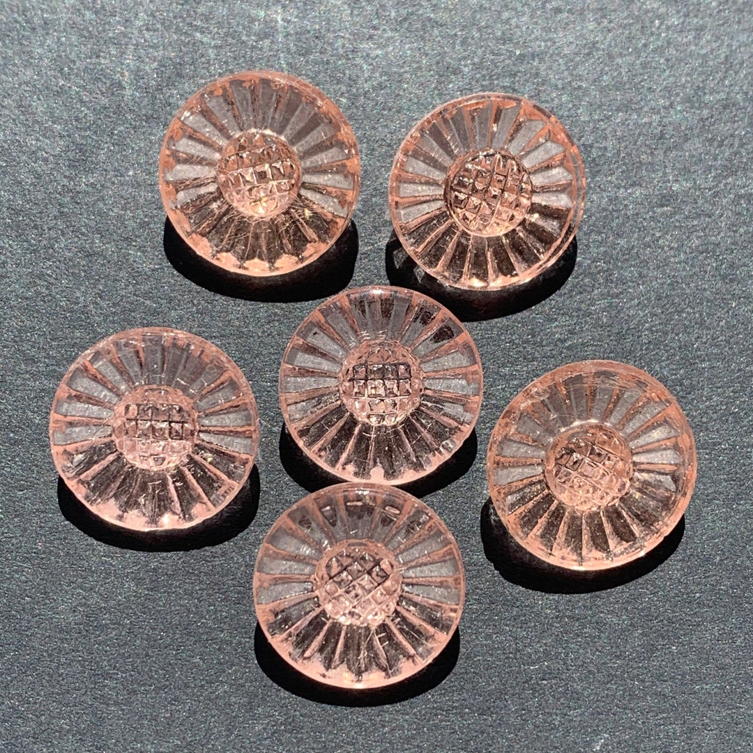 6 Gorgeous Vintage Pink Daisy Glass Buttons 1.5cm - Etsy