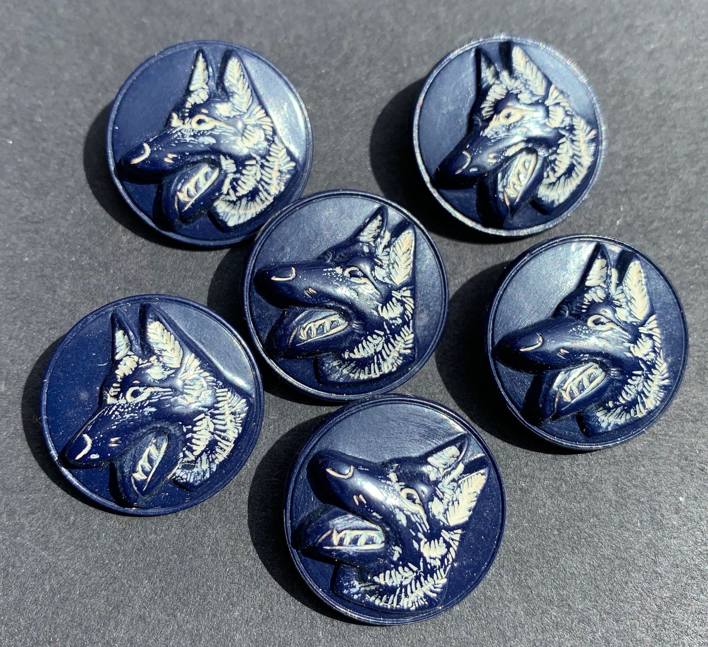 6 Vintage Italian German Shepherd Dog Buttons 2cm choice of - Etsy