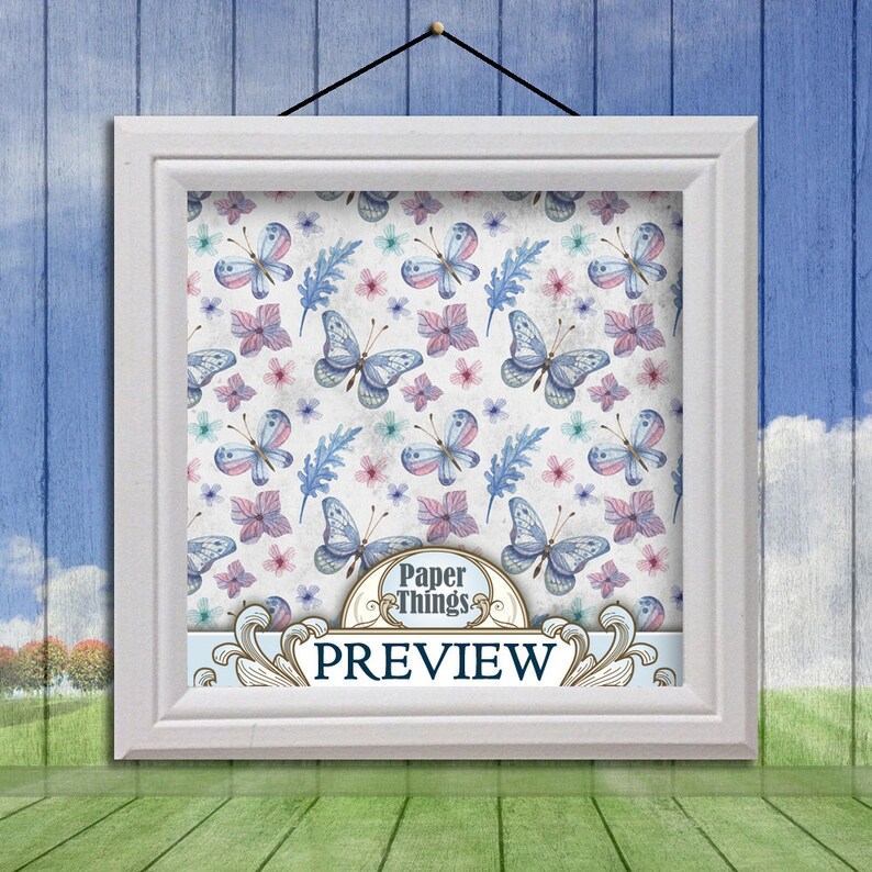 Butterfly Digital Papers, Butterflies Scrapbook Paper, Butterfly ...