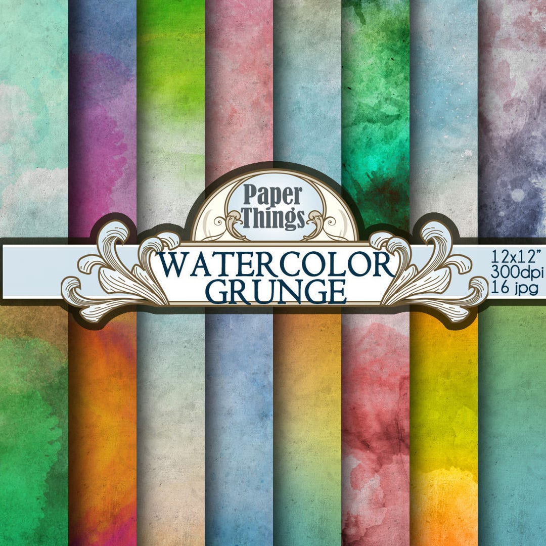 Watercolor Pattern Digital Paper Clipart NO Seamless Background ...