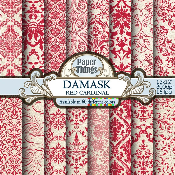 Damask Digital Paper - Etsy