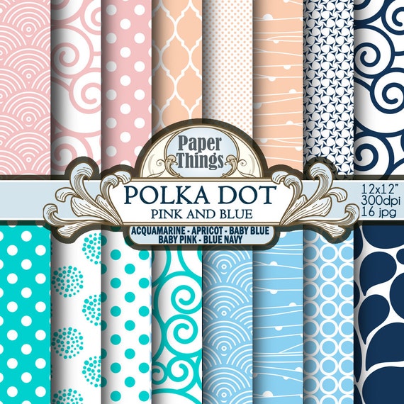 Pink and Blue Baby digital paper pack Digital paper | Etsy