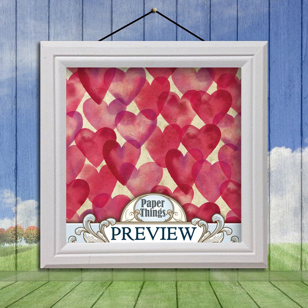 Valentine Digital Paper Backgrounds Hearts Pattern Instant Download ...