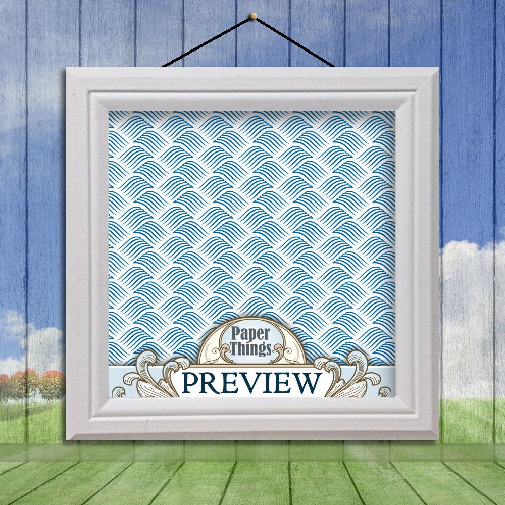 Blu Sapphire Striped Diagonal Digital Paper, Blue Digital Stripes ...