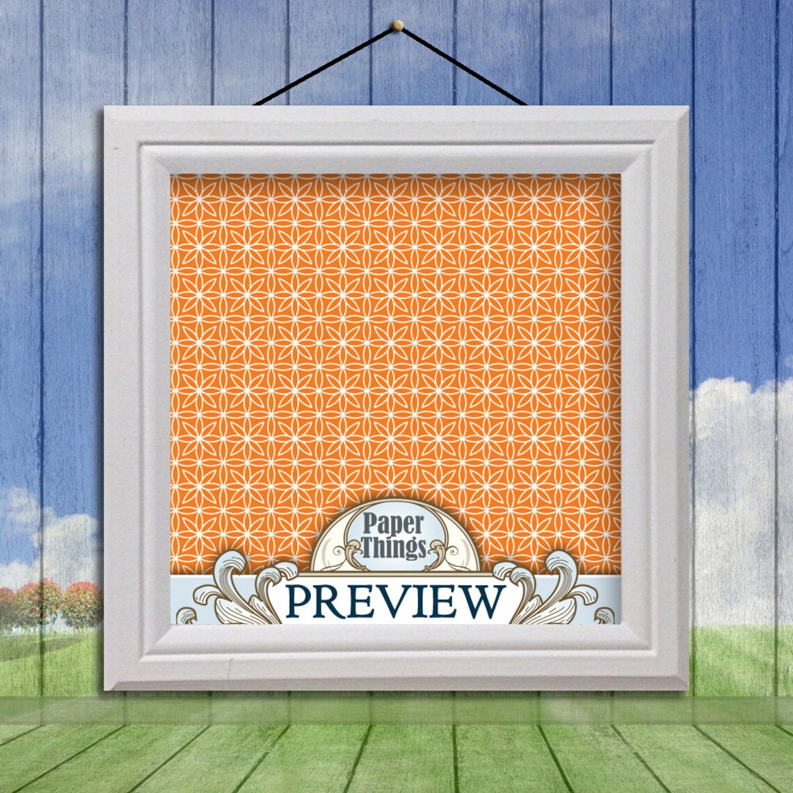 Orange Floral Digital Paper White and Orange Digital Paper - Etsy