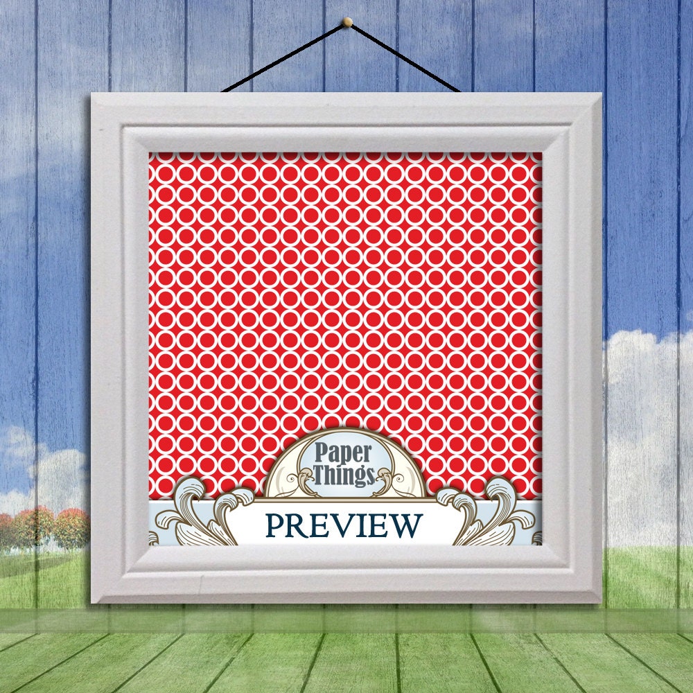 Red Scrapbook Paper Red Dots White and Red Digital Polka Dot - Etsy