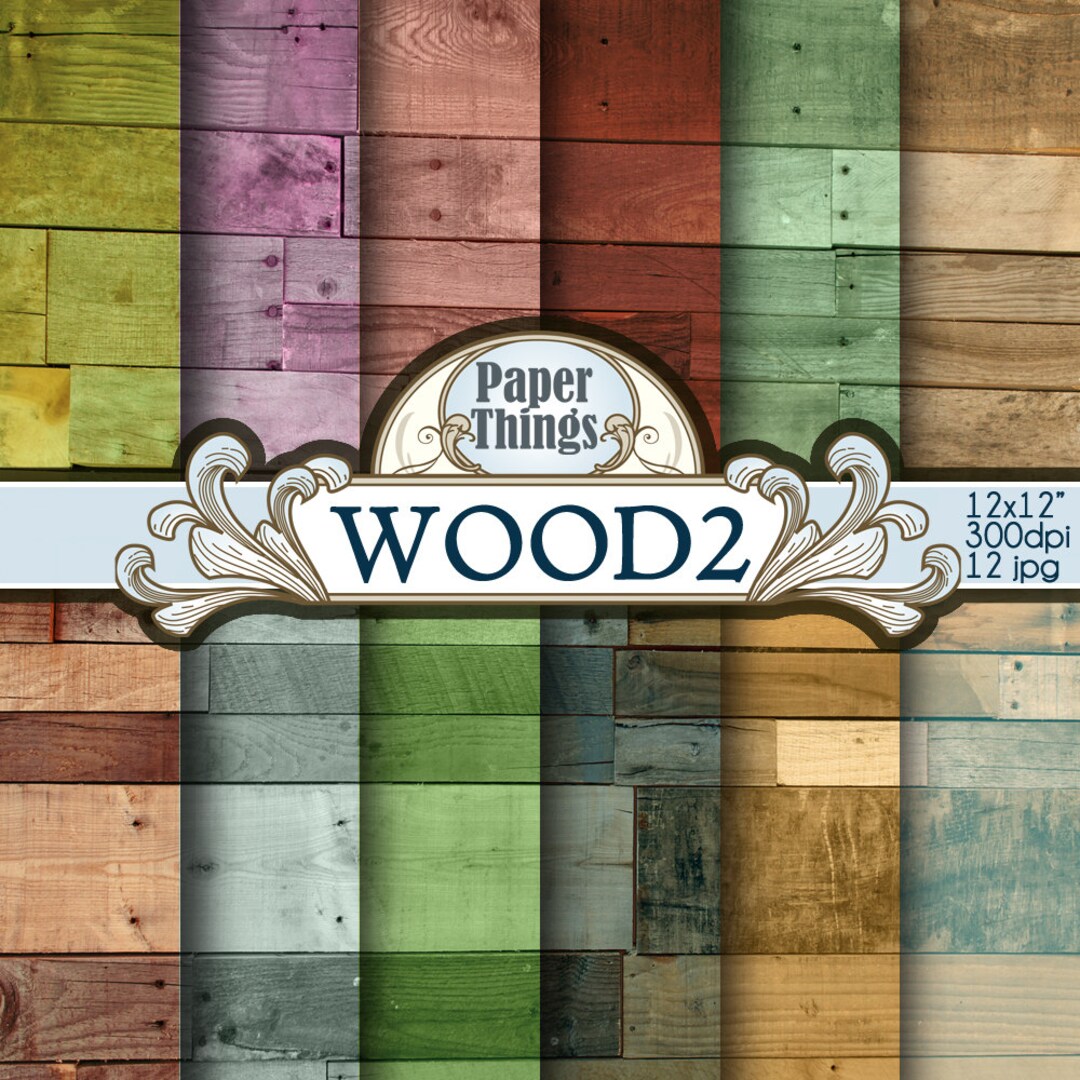 Wood Digital Paper, Rustic Wood Texture, Distressed Wood Texture ...