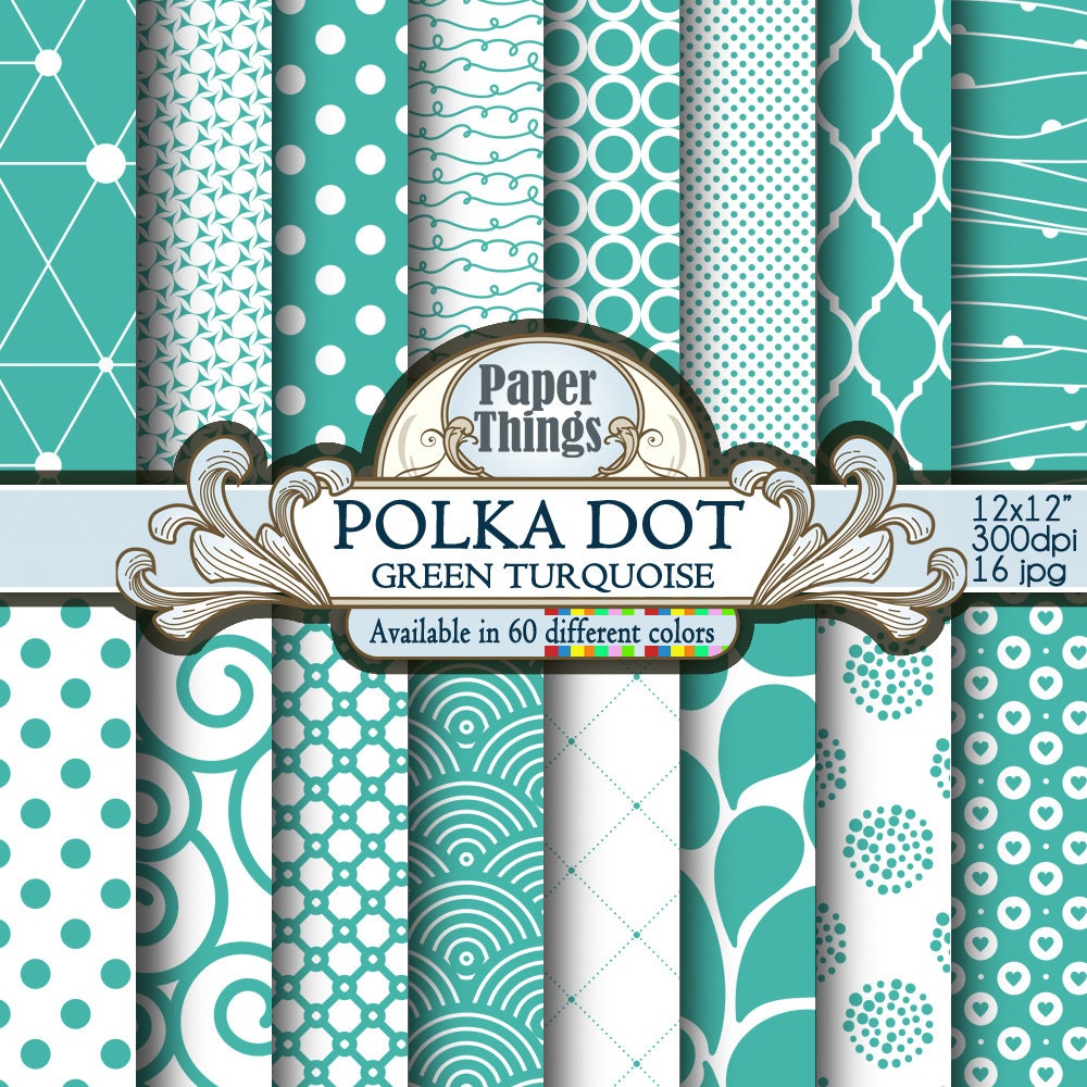 Turquoise Digital Polka Dot Background, Turquoise Polka Dot Digital ...