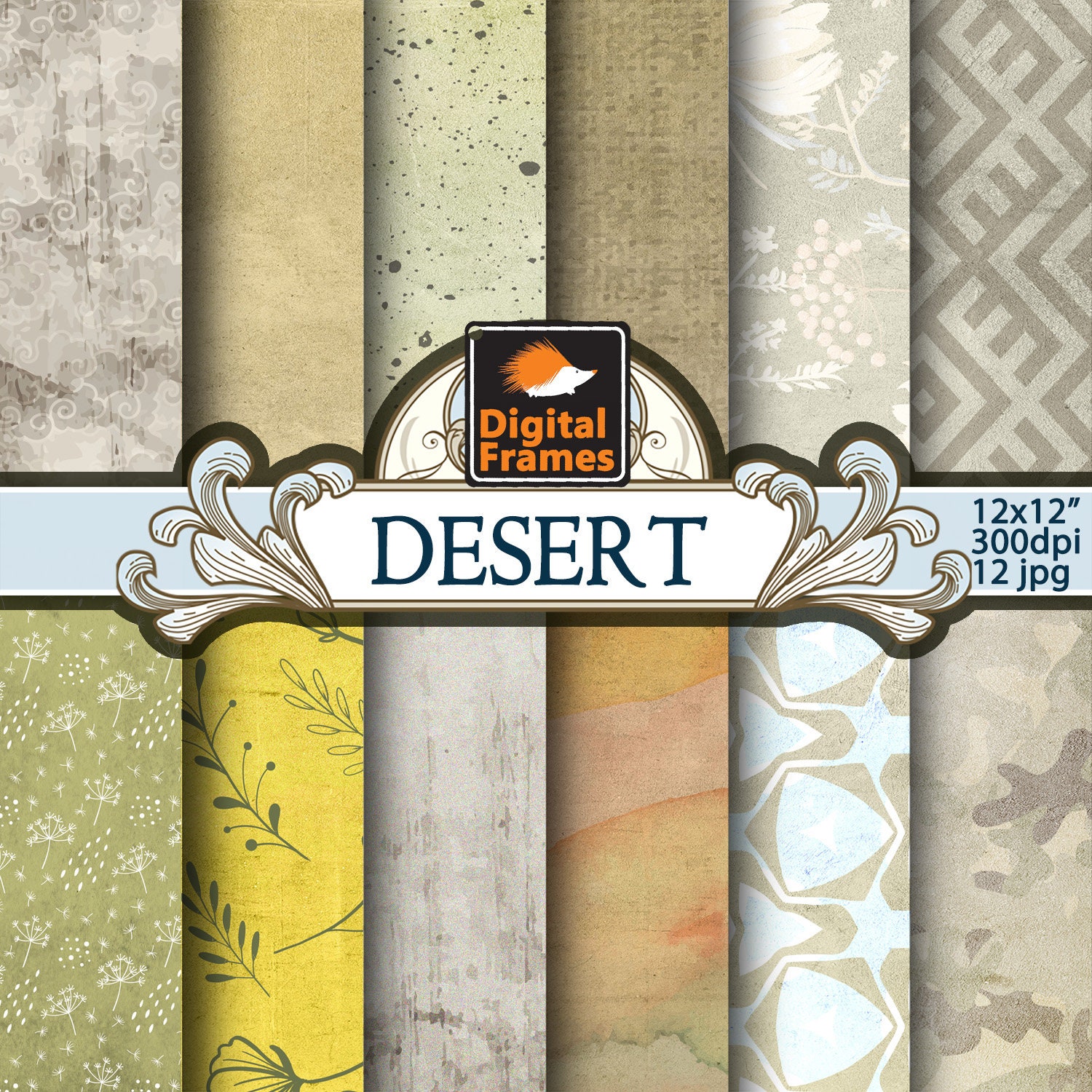 Desert Theme Digital Paper Backgrounds Desert Pattern Instant - Etsy