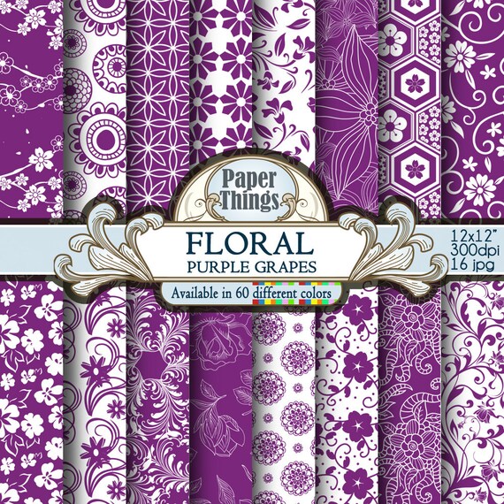 Digital Purple Grapes Paper Purple Grapes Scrapbook Paper - Etsy